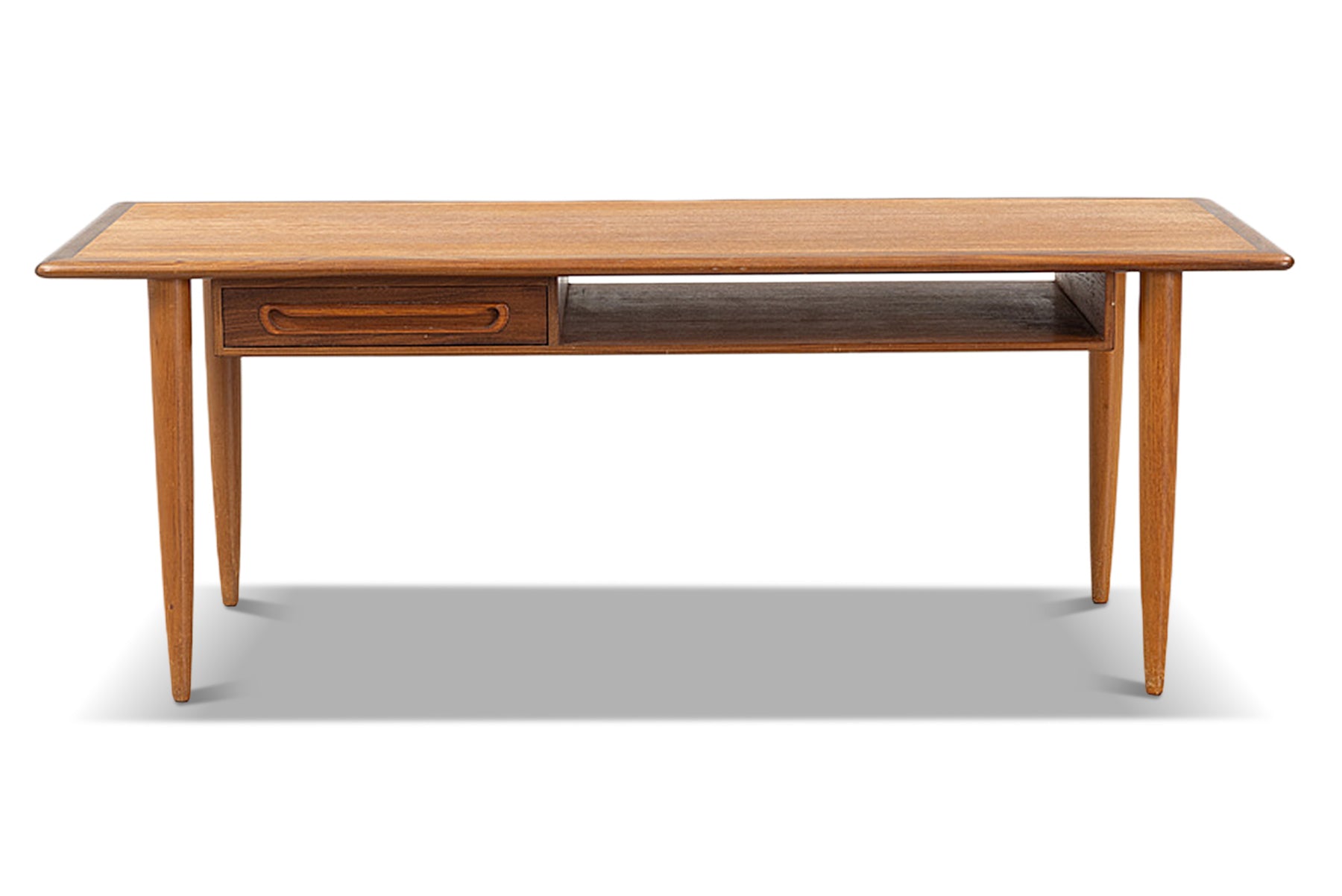 Danish Modern Coffee Table with Storage and Drawer