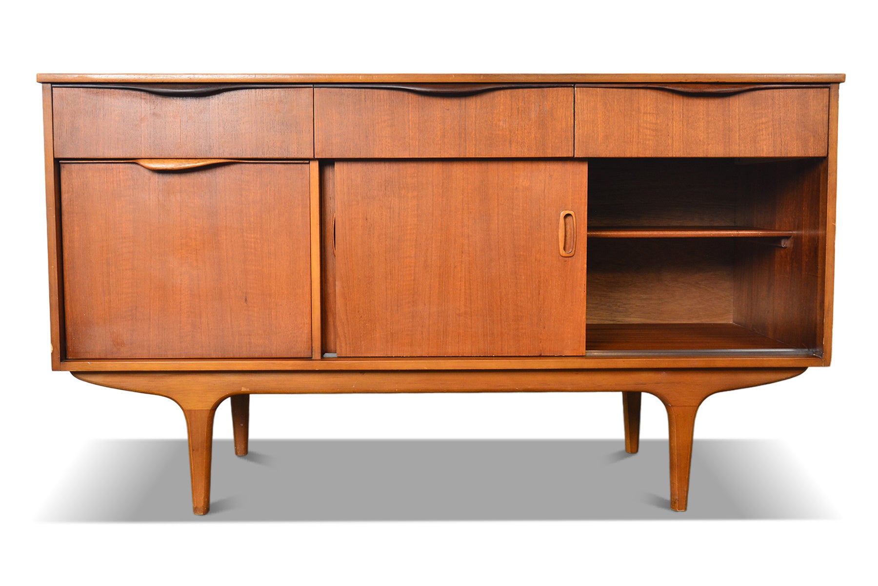 SMALL SLIDING DOOR TEAK CREDENZA