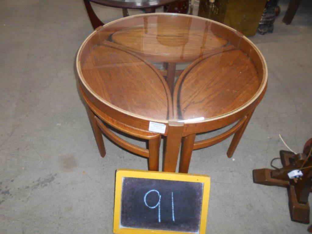 "TRINITY" NESTING TABLES IN TEAK BY NATHAN #3