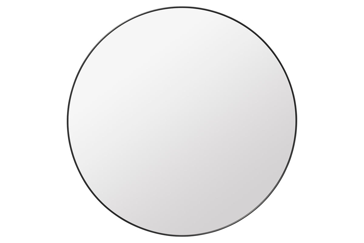 Round GUBI Wall Mirror in Black Brass - Sleek Style
